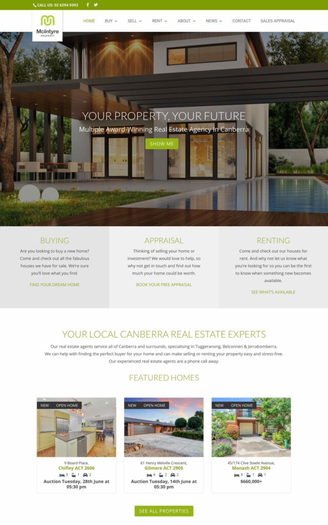 Mcintyre Property Website Example by Ericks Webs Design